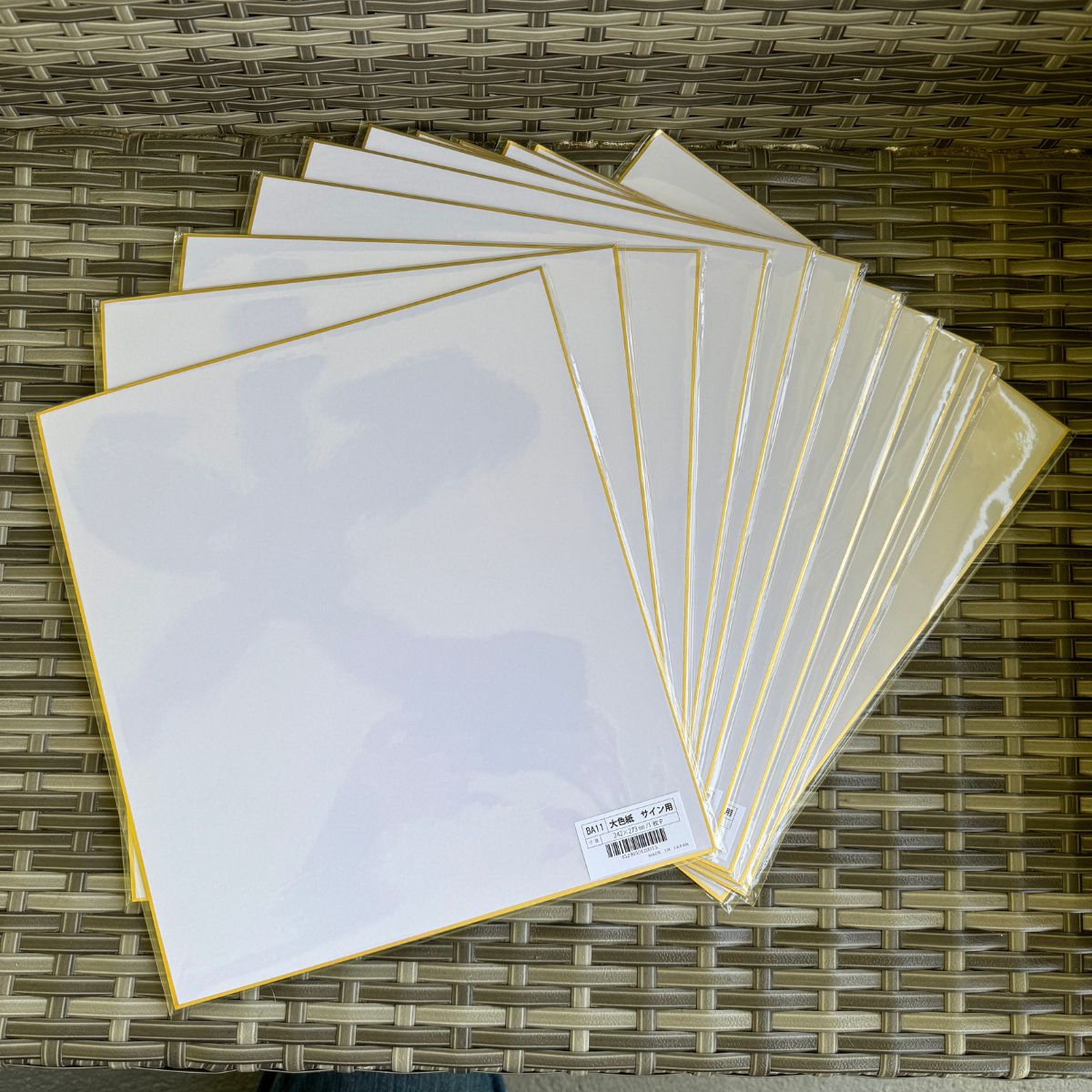 50 Shikishi Board Set 9.5 x 10.75" Gold Bordered for Japanese Art or C ...